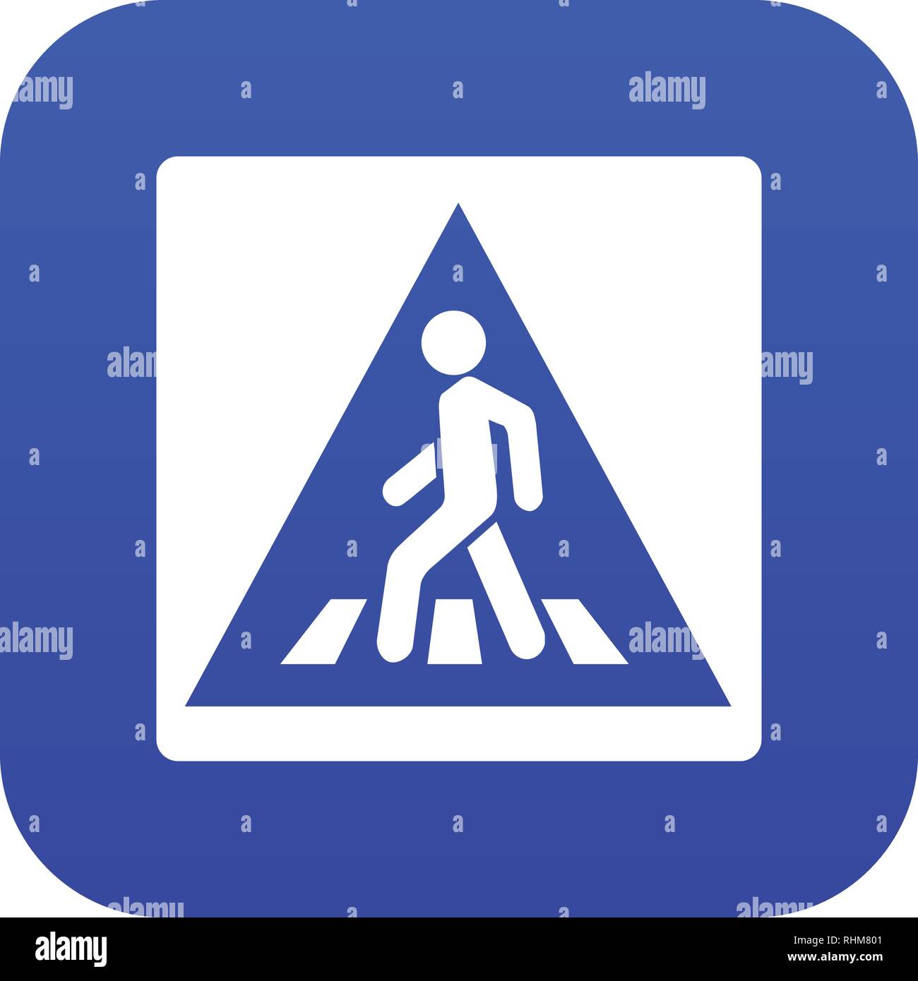 Pedestrian road sign icon digital blue Stock Vector Image & Art - Alamy