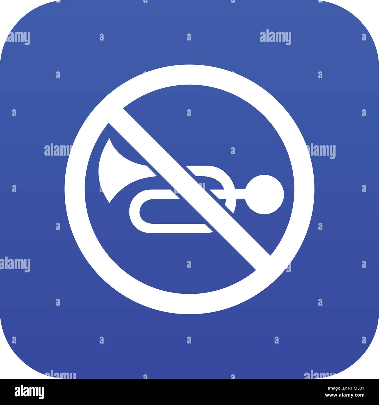 No horn traffic sign icon digital blue Stock Vector Image & Art - Alamy