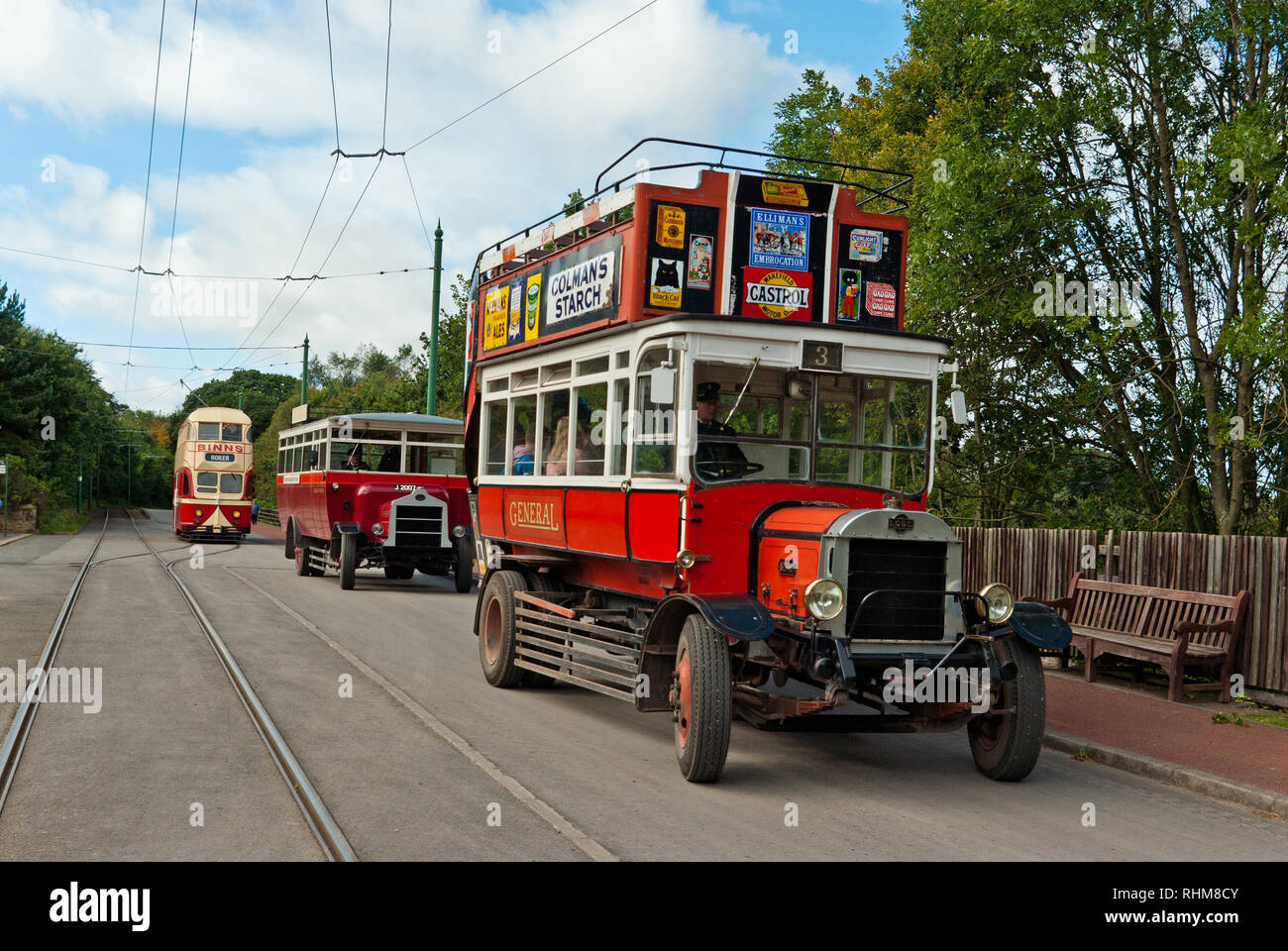 Historic road vehicles at Beamish Museum, Co Durham, England, UK Stock ...