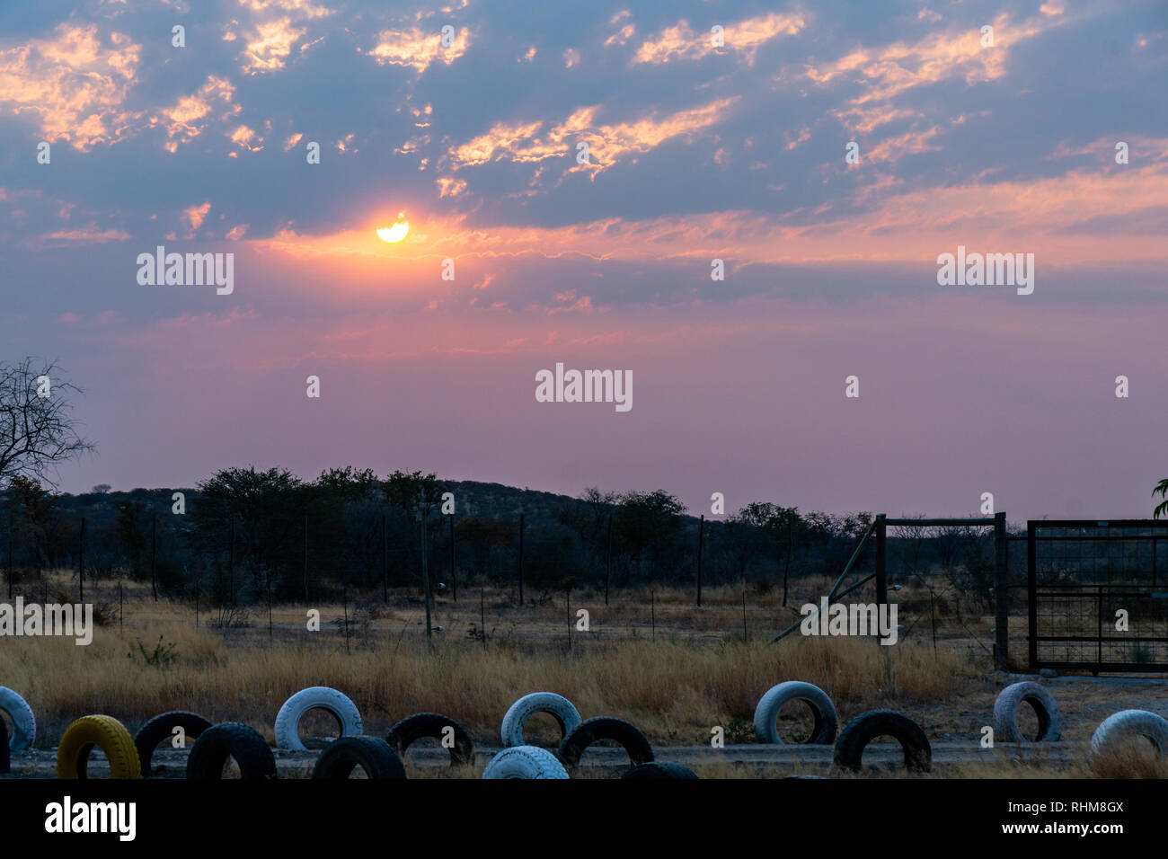 Most asphalt road. Shallow depth of field evening Stock Photo - Alamy