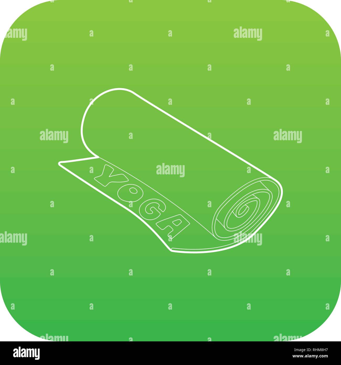 Yoga mat on green Stock Vector Images - Alamy