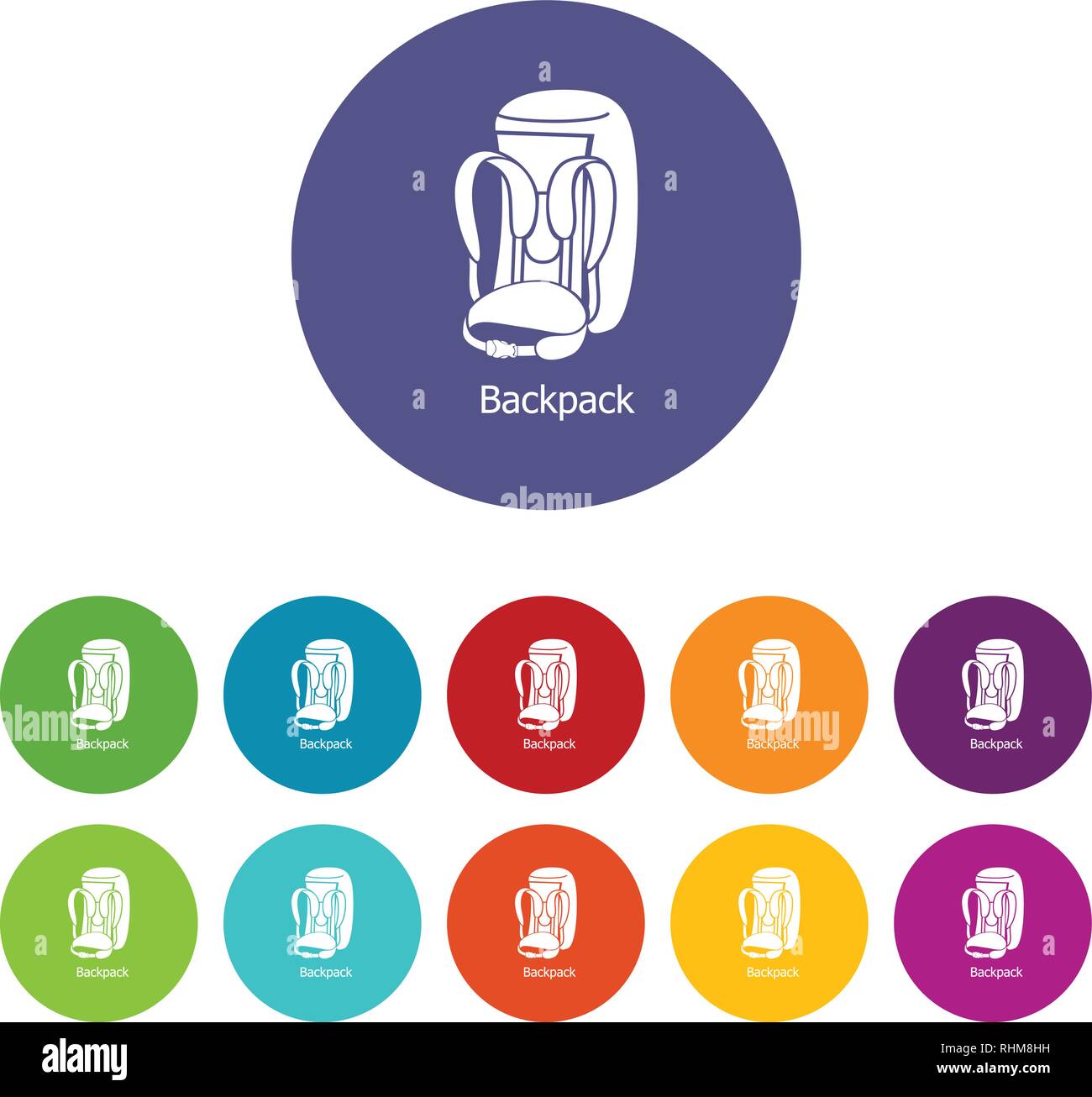 Backpack icons set vector color Stock Vector Image & Art - Alamy