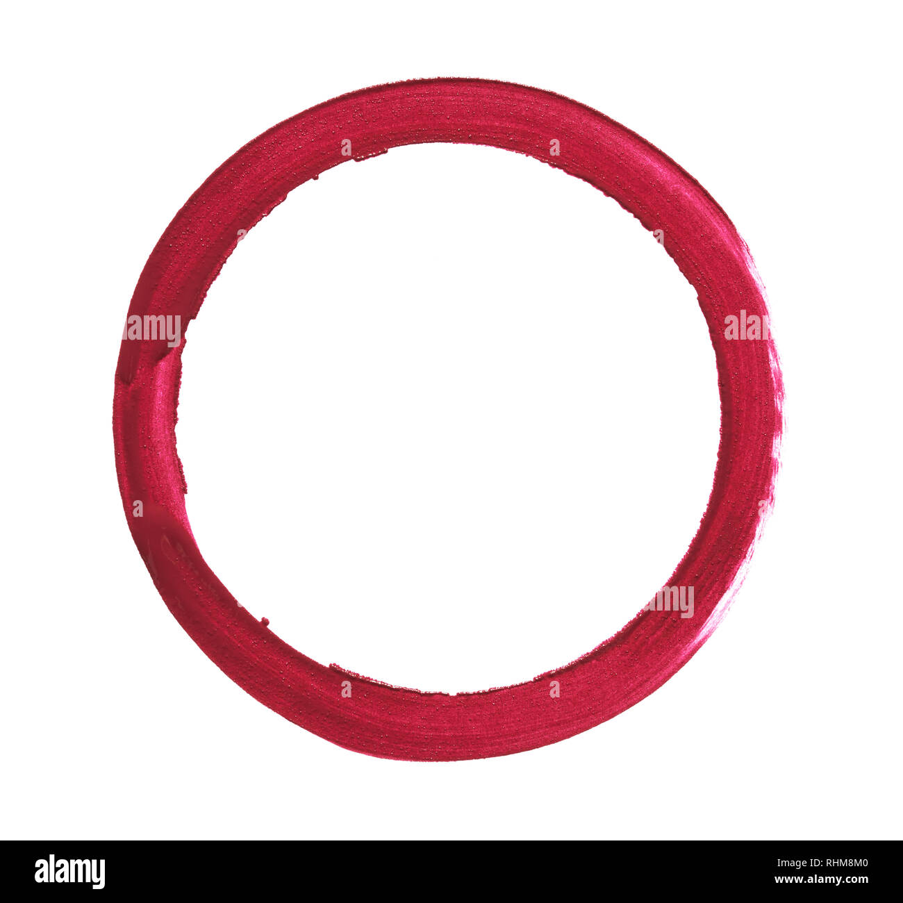 Makeup smear of lip gloss round shape isolated on white background ...