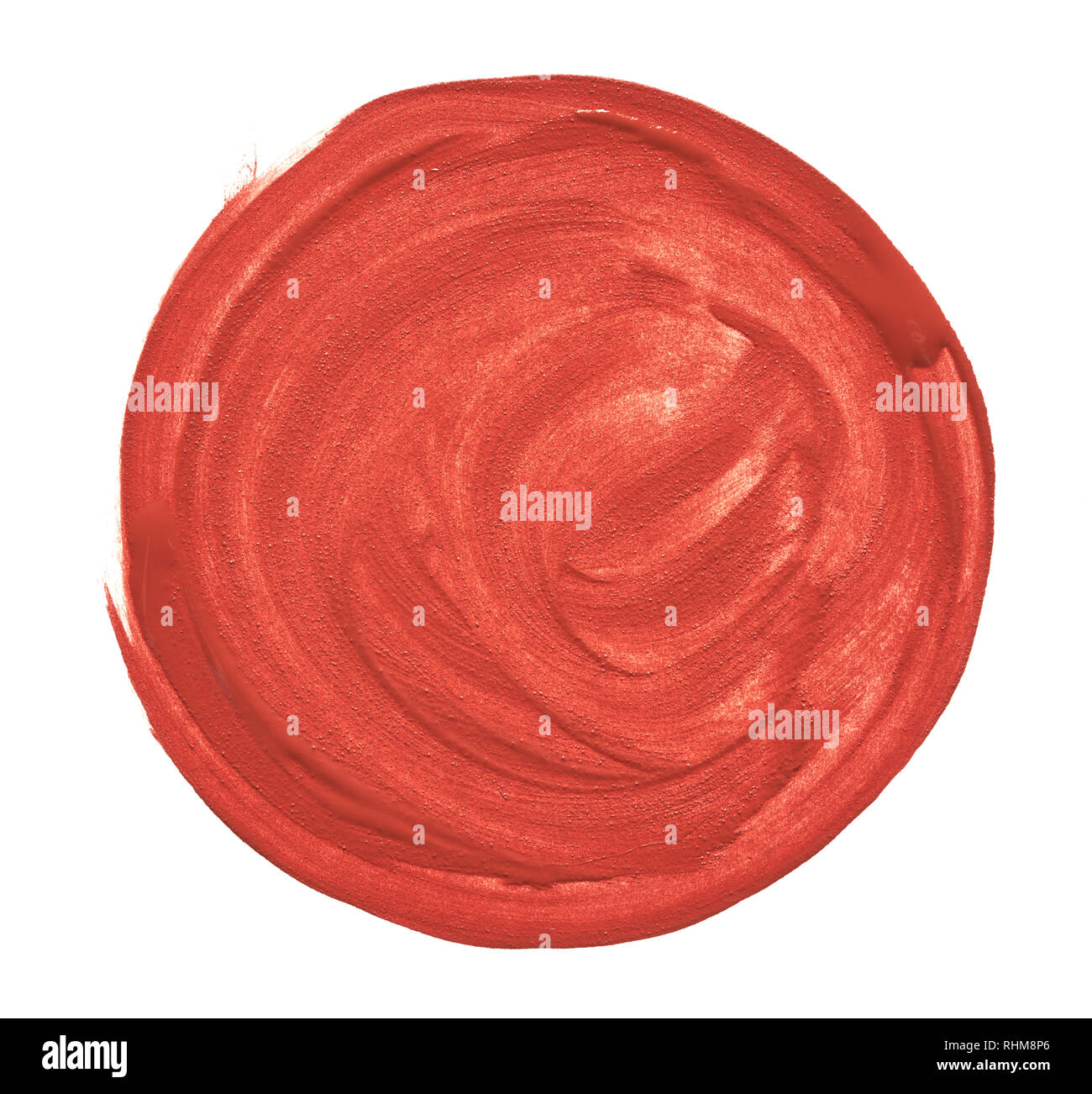 Makeup smear of lip gloss round shape isolated on white background ...