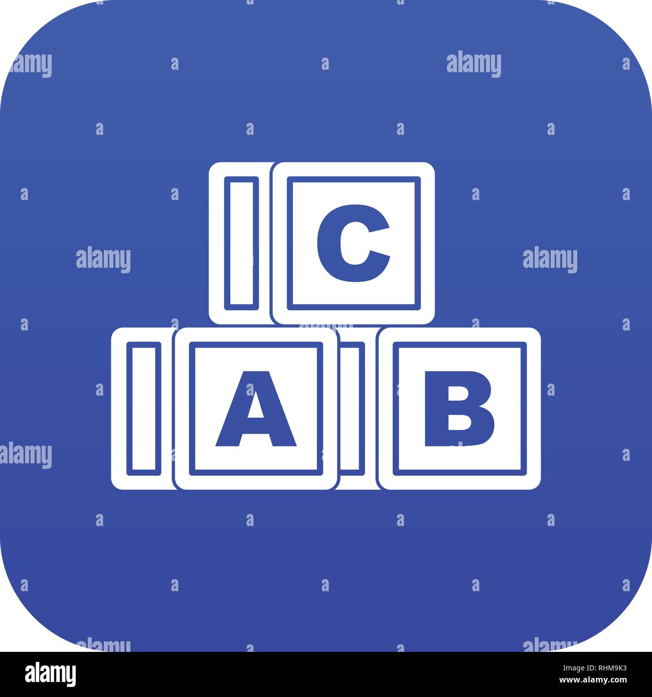 ABC cubes icon digital blue Stock Vector Image & Art - Alamy