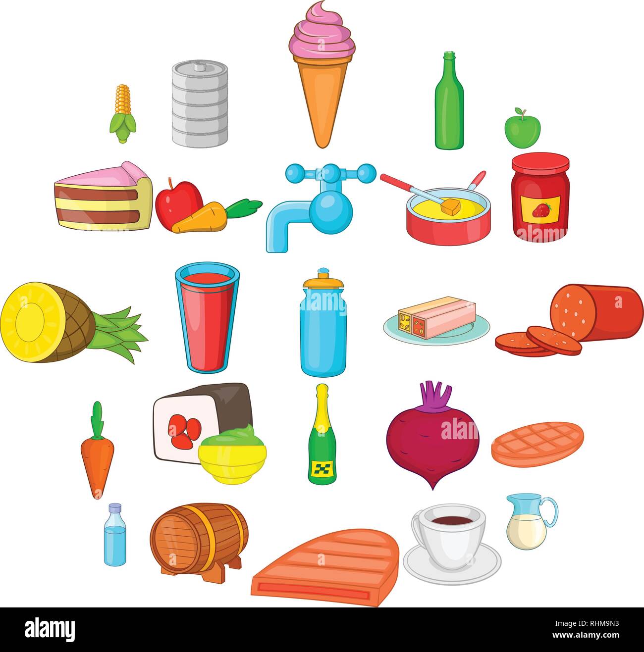 Eating icons set, cartoon style Stock Vector Image & Art - Alamy