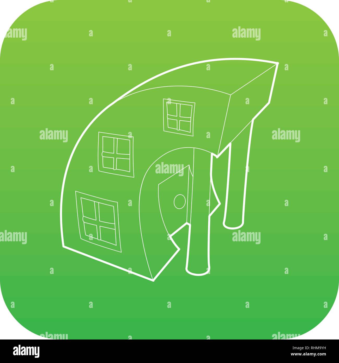 Big building icon green vector Stock Vector Image & Art - Alamy