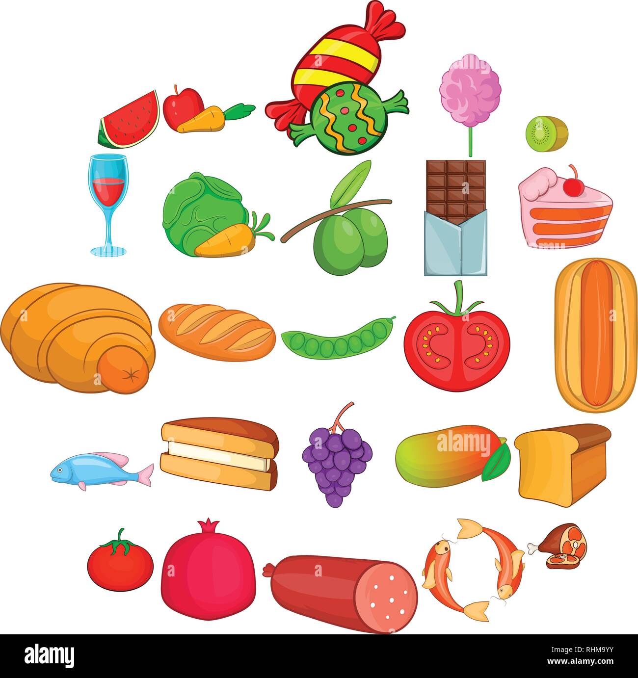 Overeat icons set, cartoon style Stock Vector Image & Art - Alamy