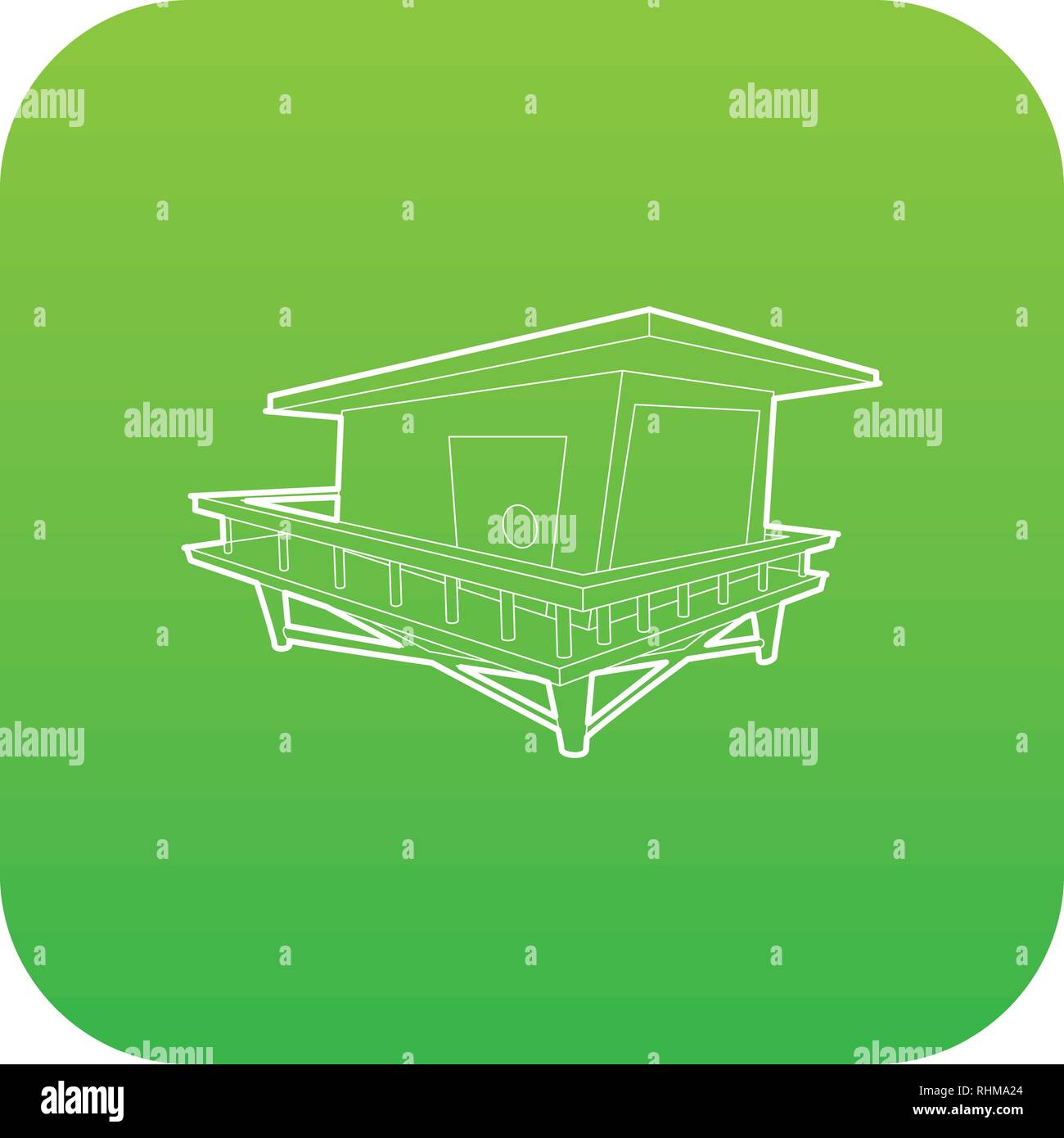 Stilt house icon green vector Stock Vector Image & Art - Alamy