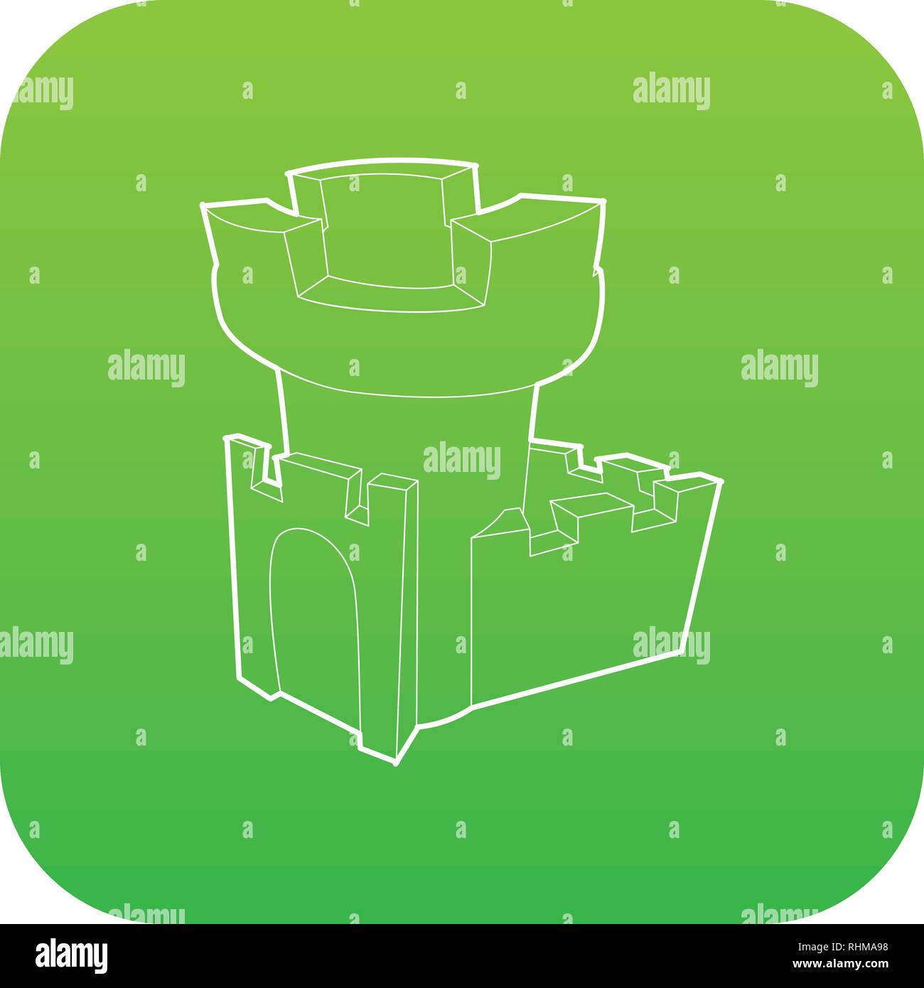 Castle tower icon green vector Stock Vector Image & Art - Alamy