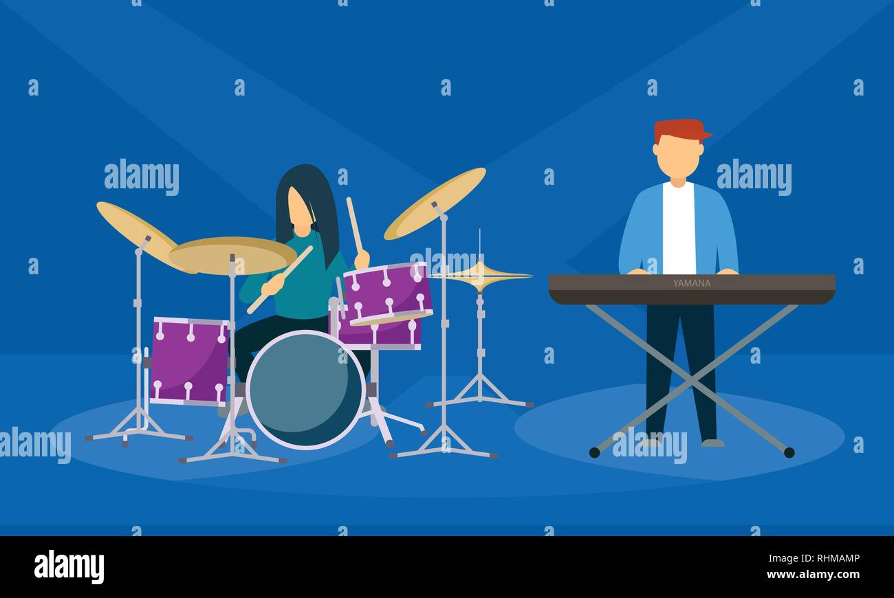 Concert band banner, flat style Stock Vector Image & Art - Alamy