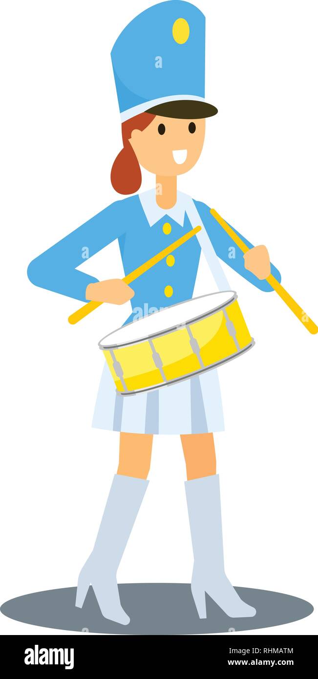 Drums girl icon, flat style Stock Vector Image & Art - Alamy