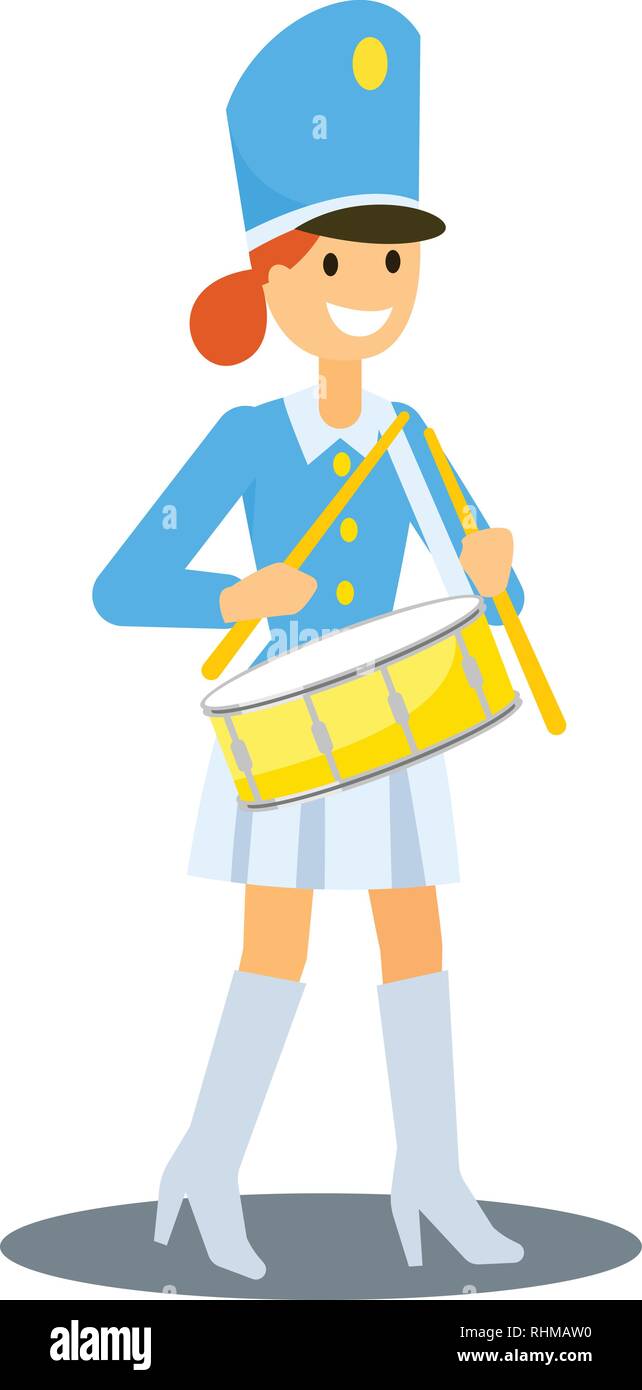 Parade girl drummer icon, flat style Stock Vector Image & Art - Alamy