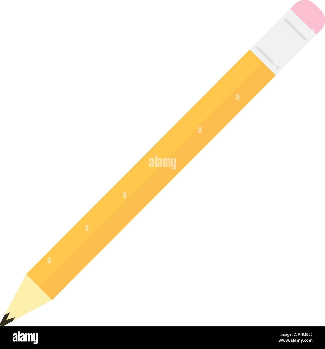 Yellow pencil icon, flat style Stock Vector Image & Art - Alamy