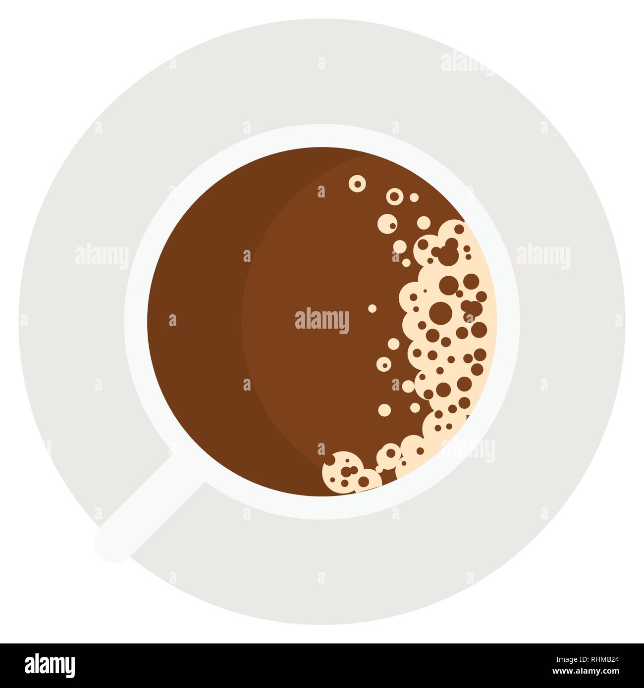 Coffee top view minimalist Stock Vector Images - Alamy