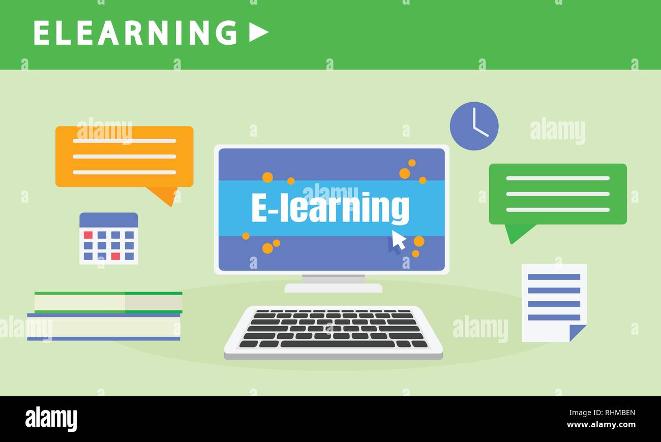 Home elearning banner, flat style Stock Vector Image & Art - Alamy