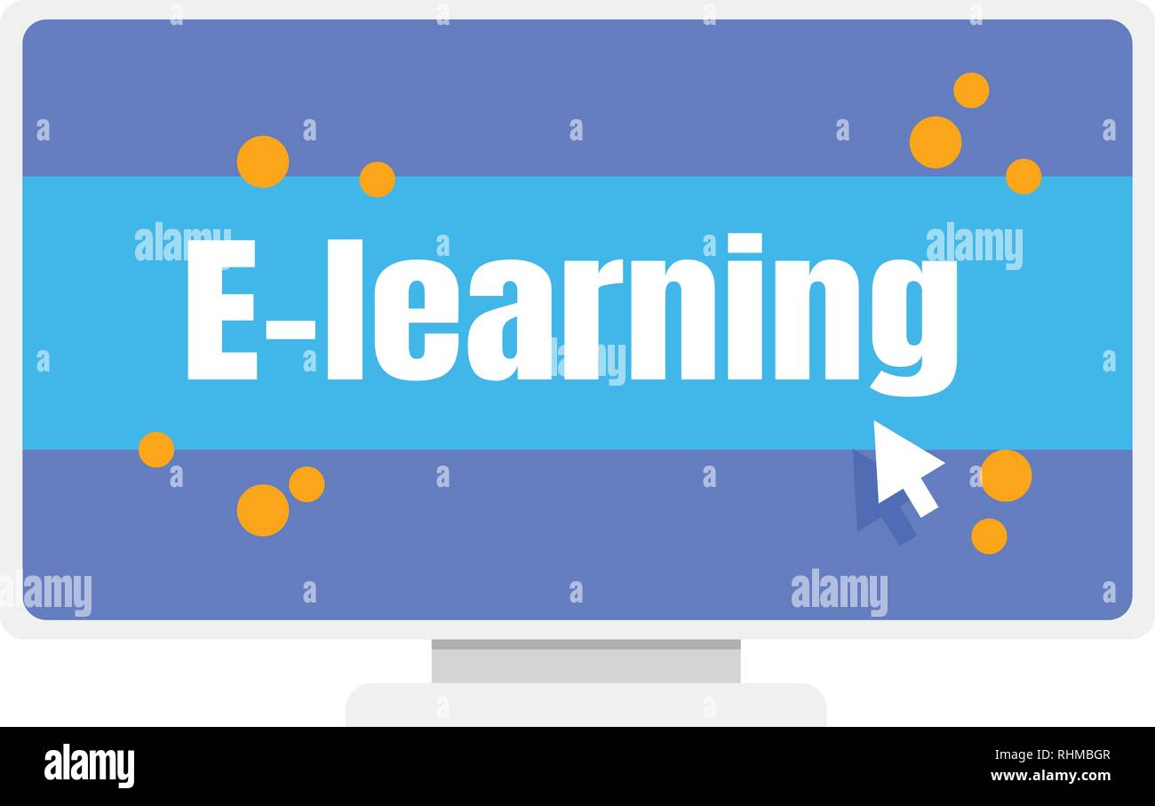 Elearning computer monitor icon, flat style Stock Vector Image & Art ...