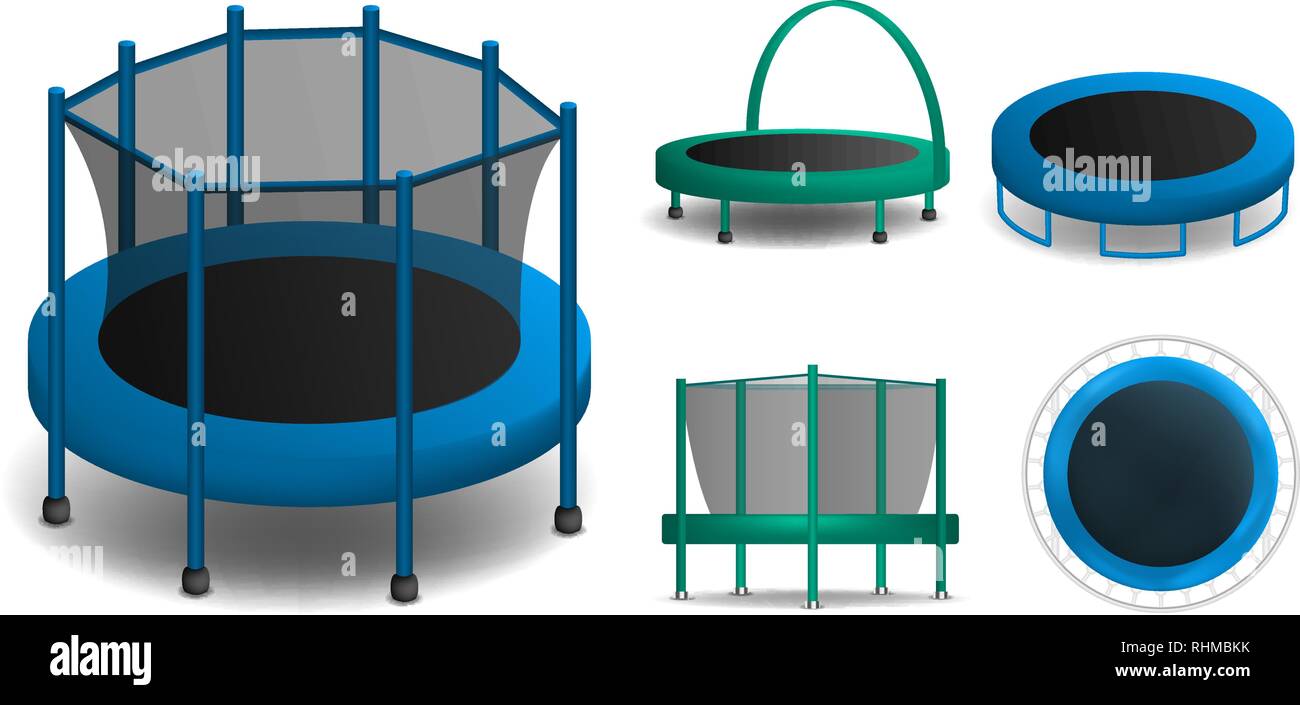 Trampoline icons set, realistic style Stock Vector Image & Art - Alamy