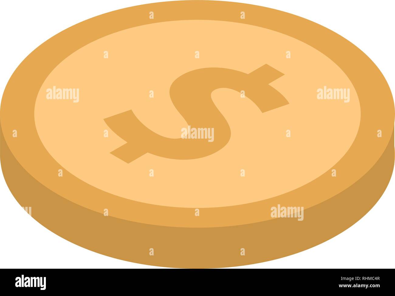 Gold coin dollar icon, isometric style Stock Vector Image & Art - Alamy