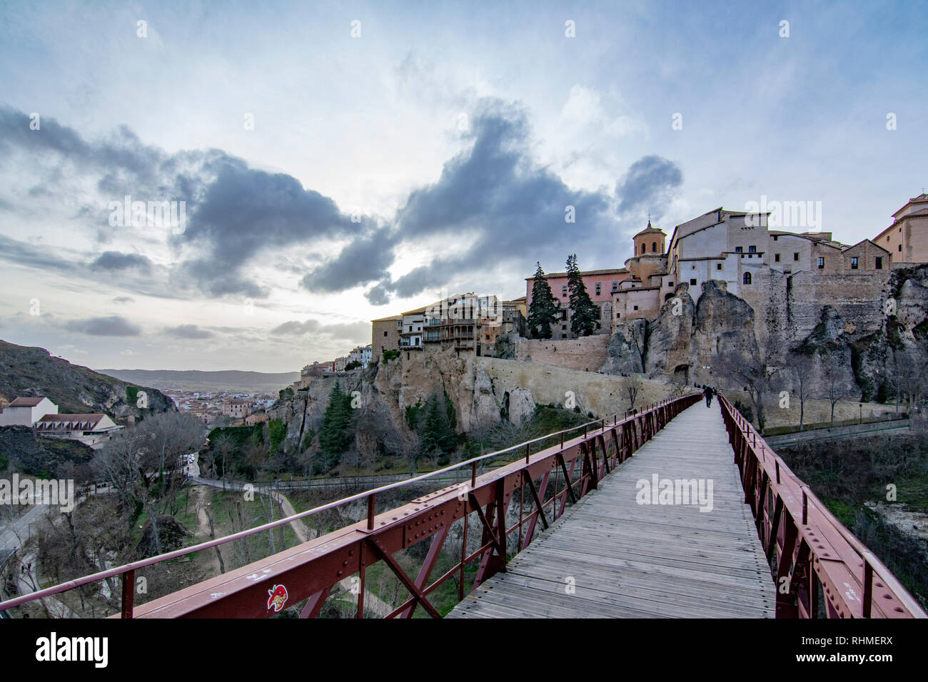 Cuenca , Spain; February 2017: This view shows the Hanging Houses ...