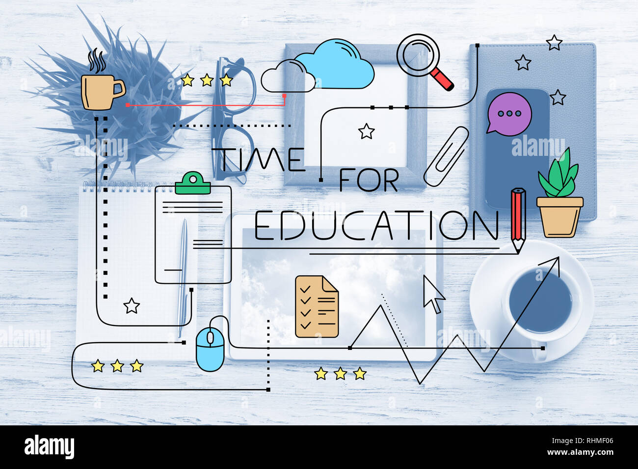Sketched scheme of educational process Stock Photo - Alamy