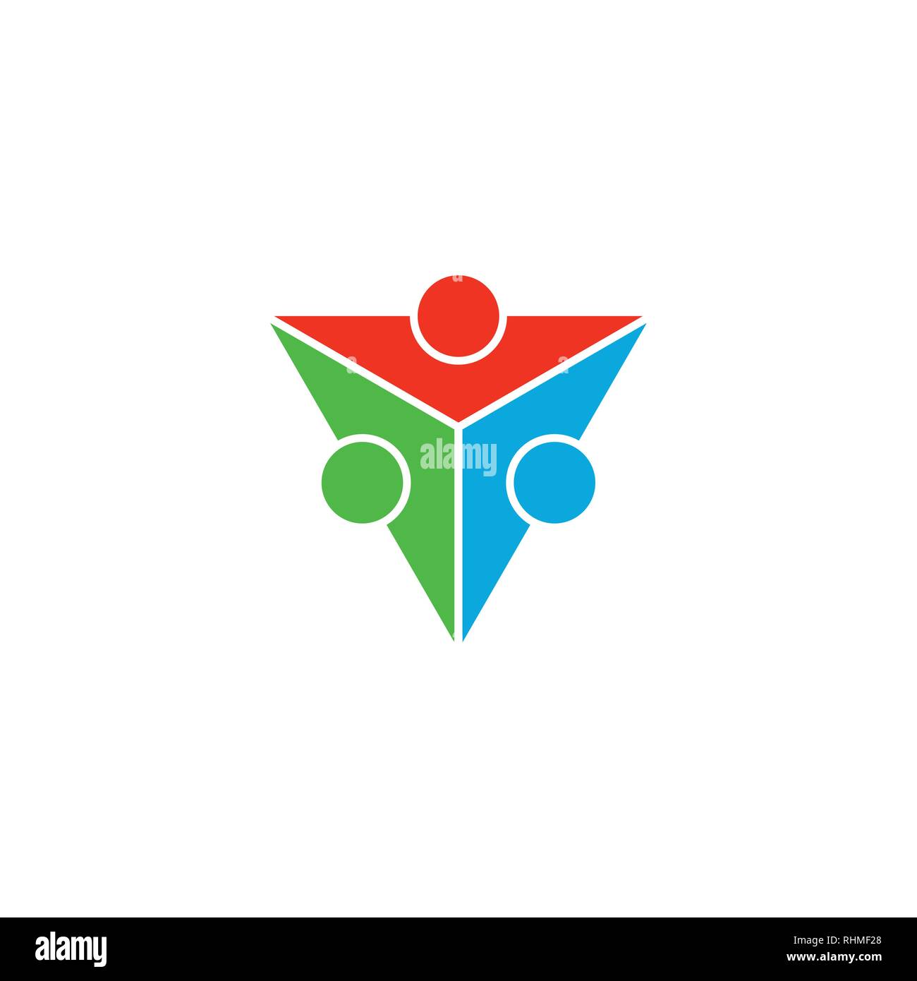 Teamwork logo vector, triangle graphic flat design, vector icons Stock ...