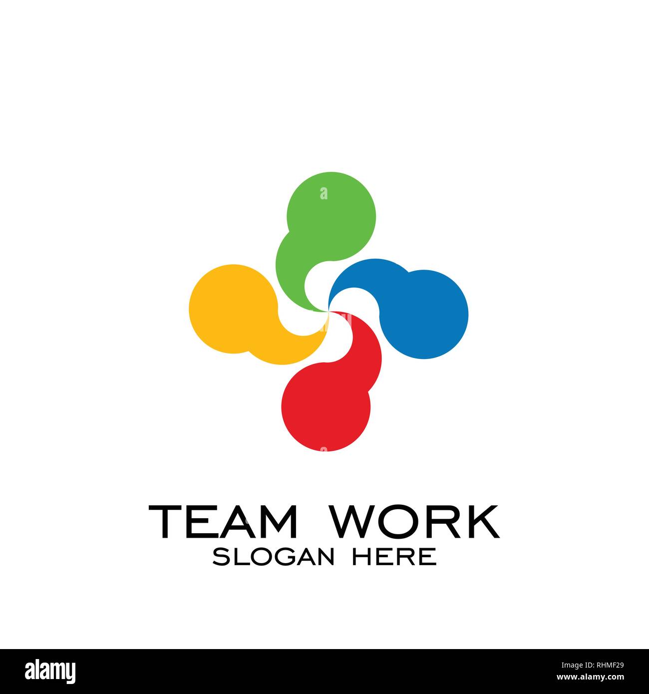 teamwork logo design, colorful logo flat design Stock Vector Image ...