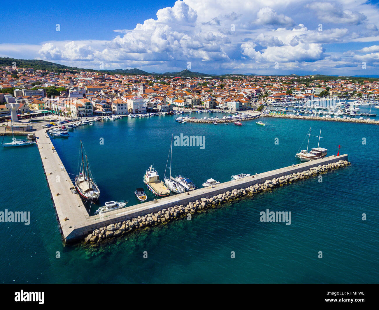 Sailing boats at the marina of vodice hi-res stock photography and ...