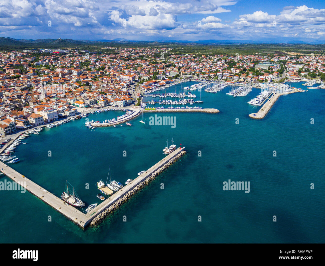 Sailing boats at the marina of vodice hi-res stock photography and ...