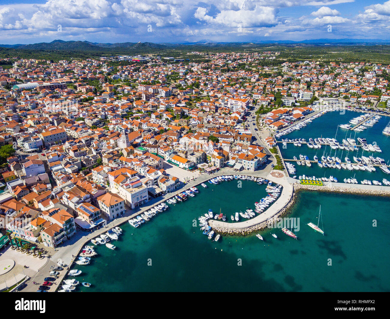 Sailing boats at the marina of vodice hi-res stock photography and ...