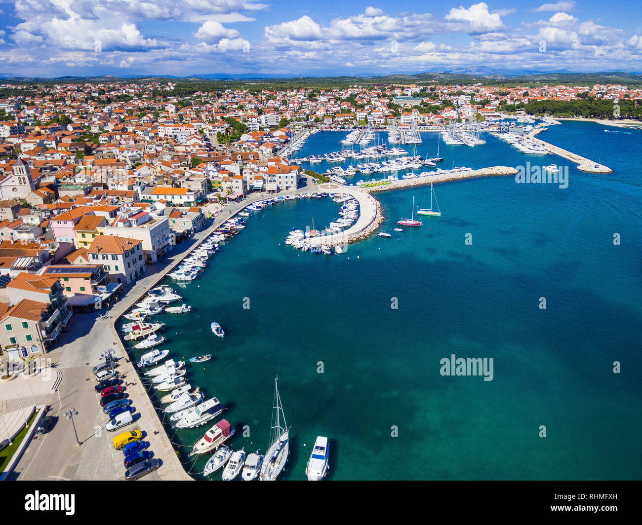 Sailing boats at the marina of vodice hi-res stock photography and ...