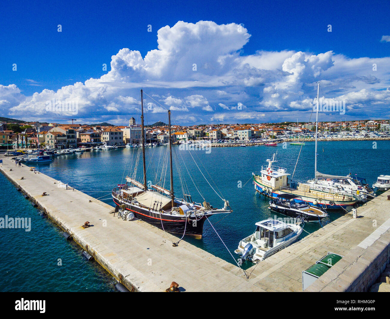 Sailing boats at the marina of vodice hi-res stock photography and ...