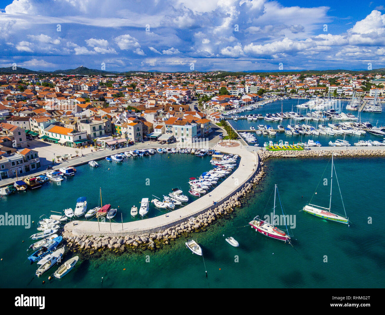 Sailing boats at the marina of vodice hi-res stock photography and ...