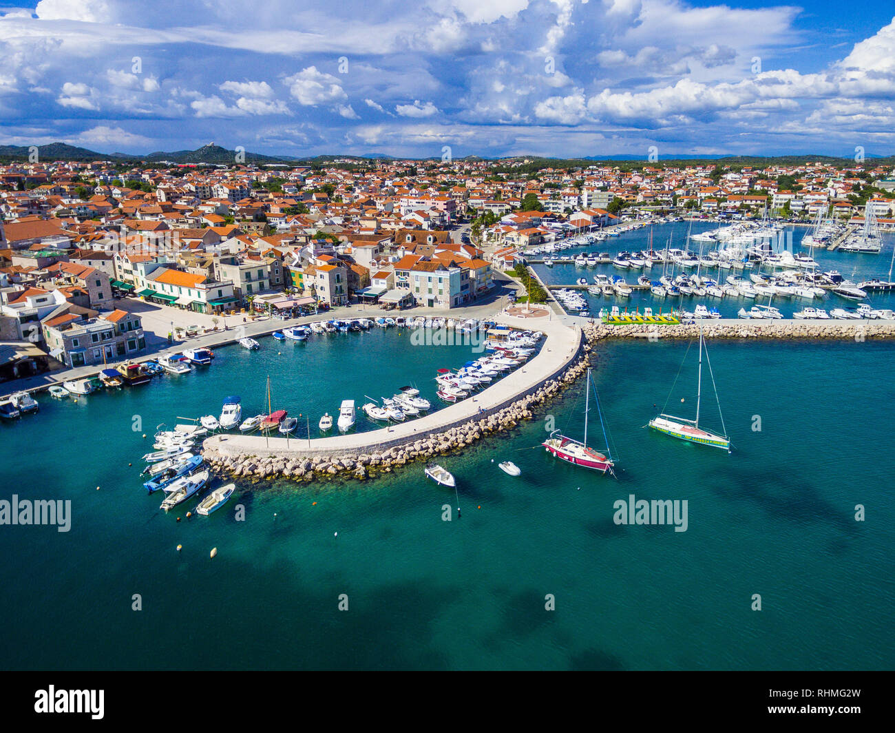 Sailing boats at the marina of vodice hi-res stock photography and ...