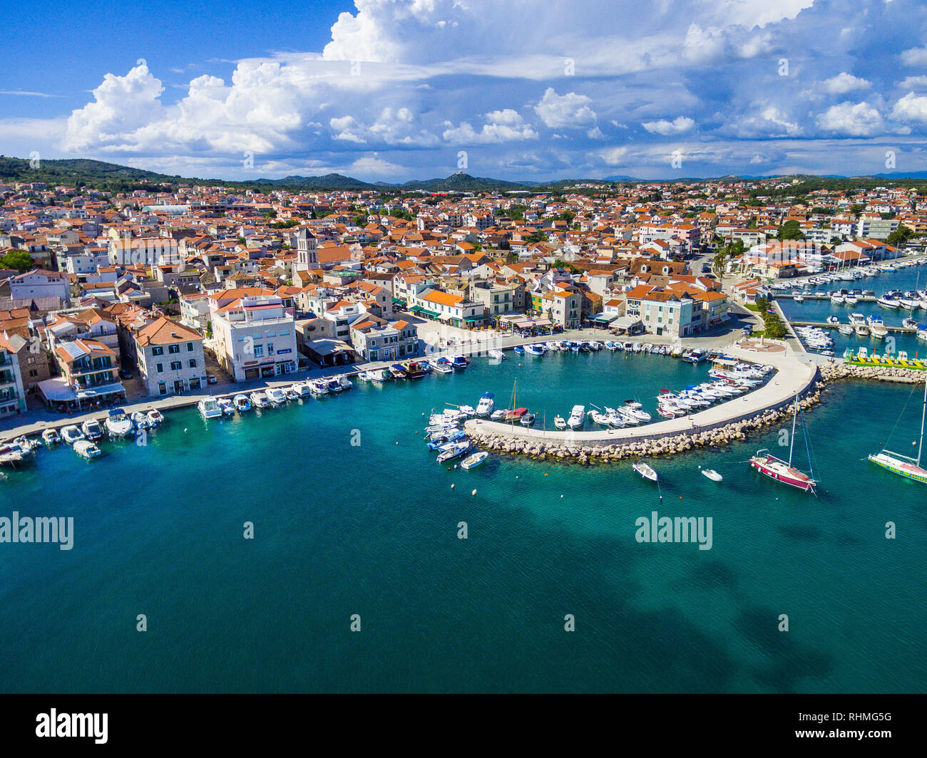 Sailing boats at the marina of vodice hi-res stock photography and ...