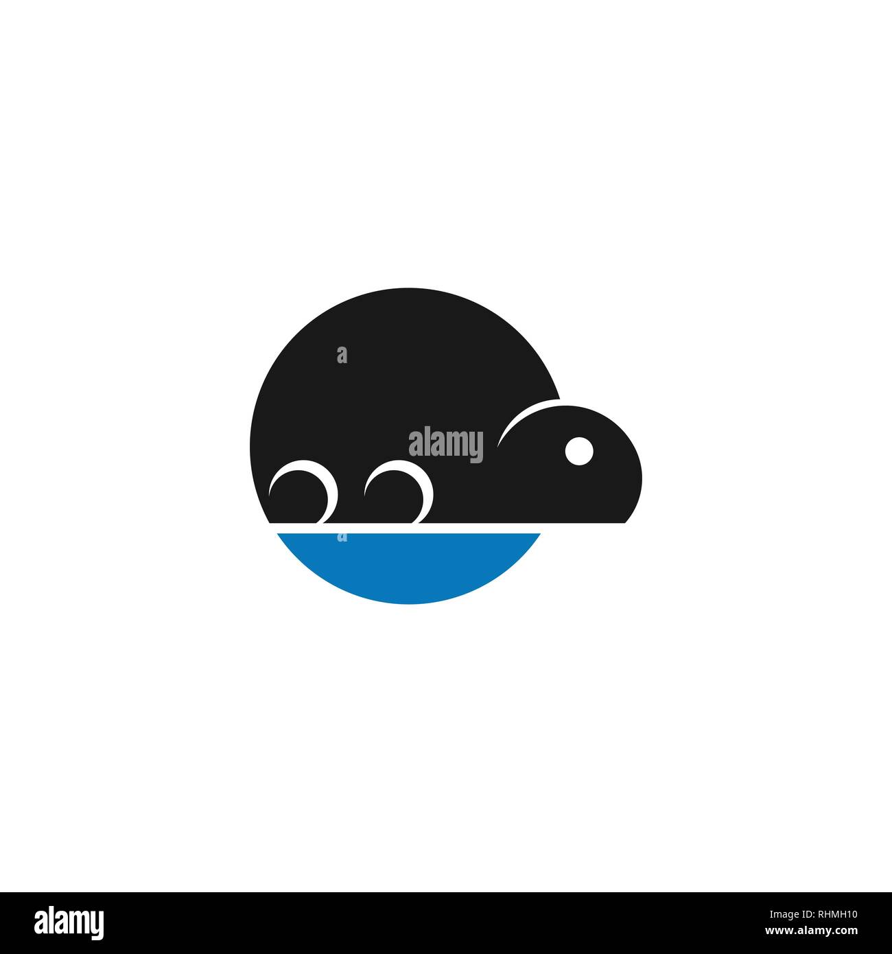 circle Turtle graphic logo template, logo flat design, vector icon ...