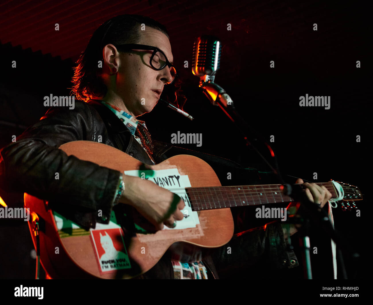 Micah P Hinson performing at Sidecar Factory Club, Barcelona, Spain ...