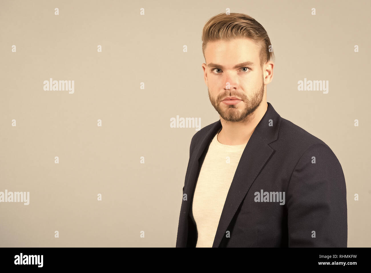 Guy bearded attractive well groomed businessman. Man with beard ...