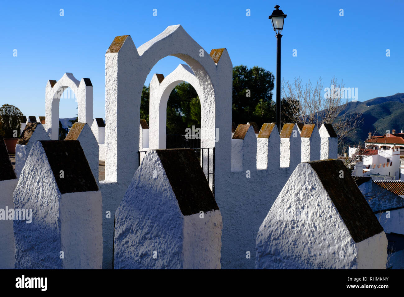 Moorish arches ati Castillo de Comares in Axarquia, Malaga, Andalucia ...