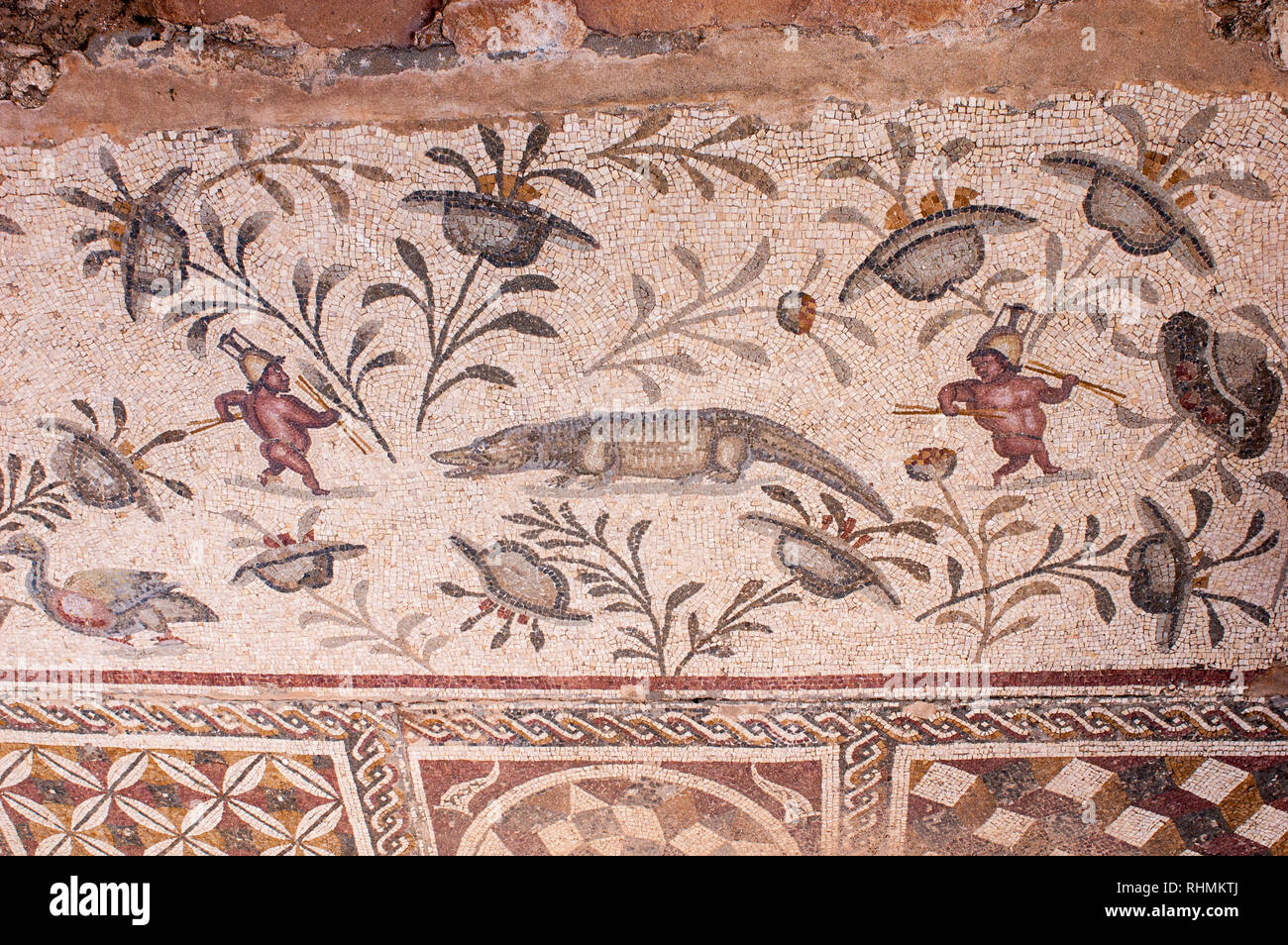 Libya - 10/30/2006: The ancient ruins of Villa Sileen (Silin), home of ...