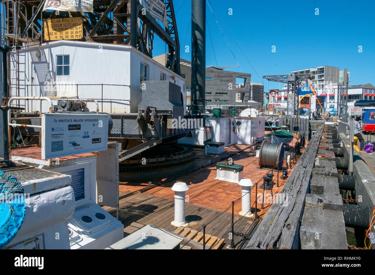 Hikitia is a working self-propelled floating steam crane in Wellington ...