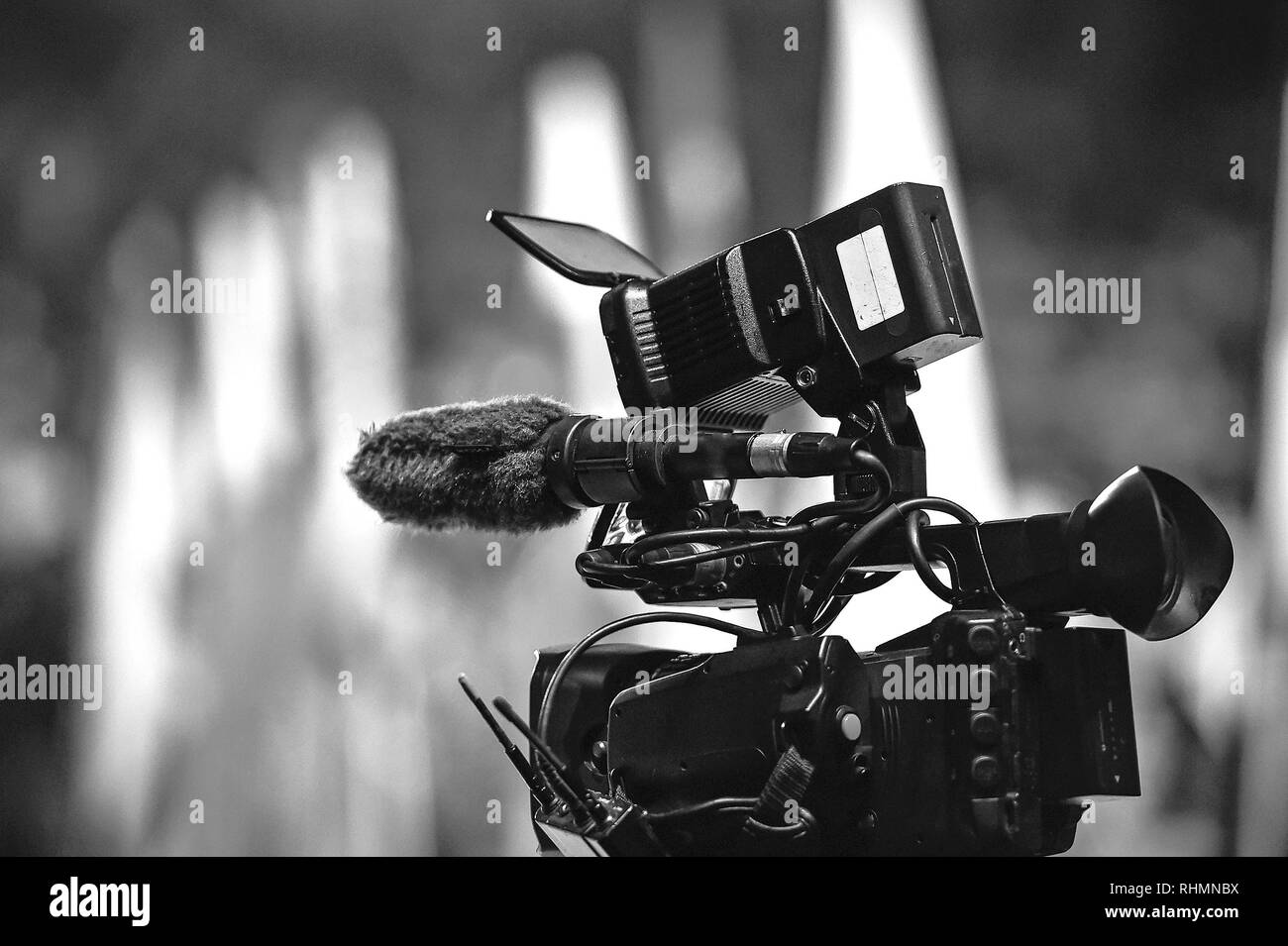 Video conferencing at event Black and White Stock Photos & Images - Alamy