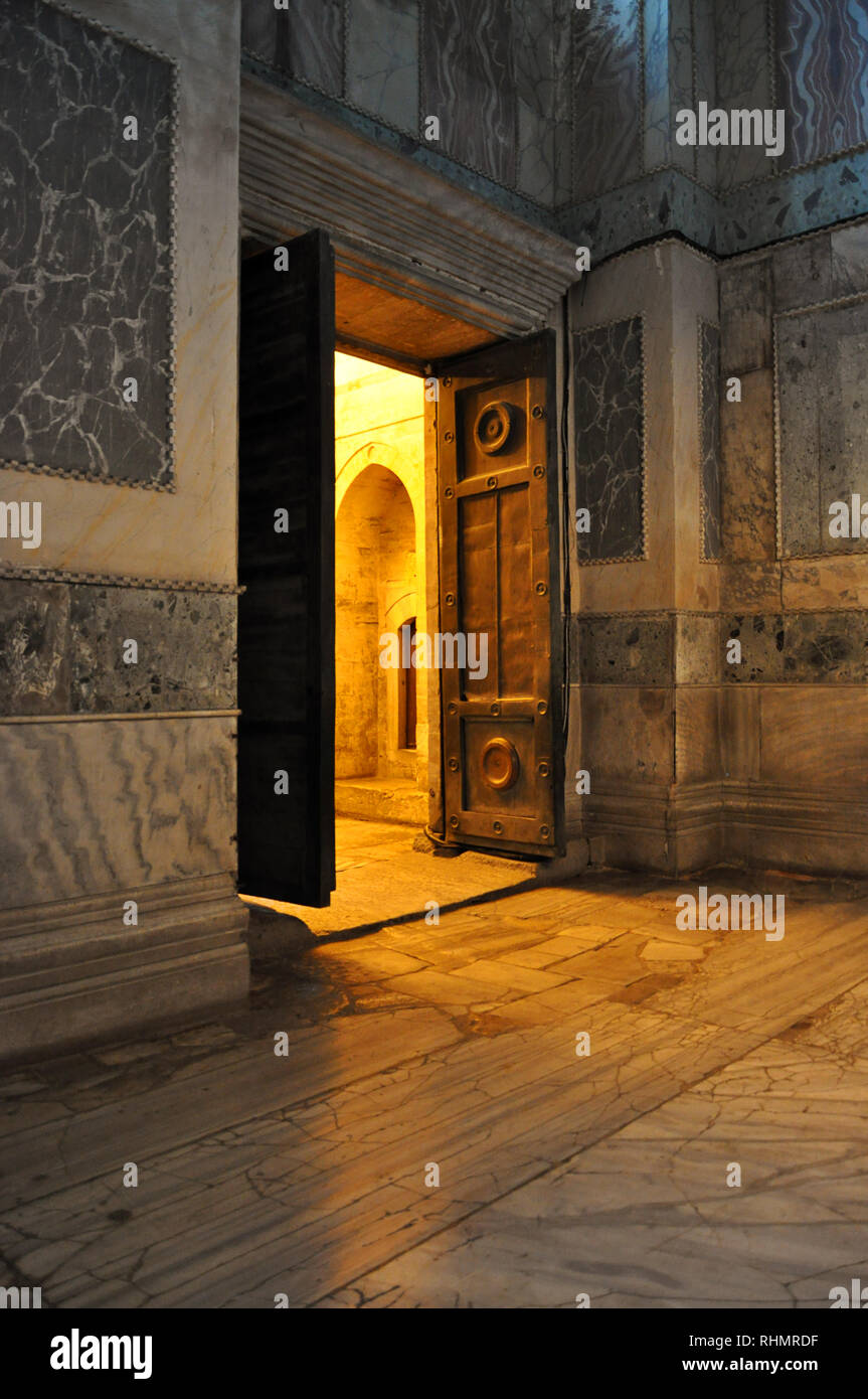 light shining through open door in Hagia Sophia, Istanbul, Turkey Stock ...