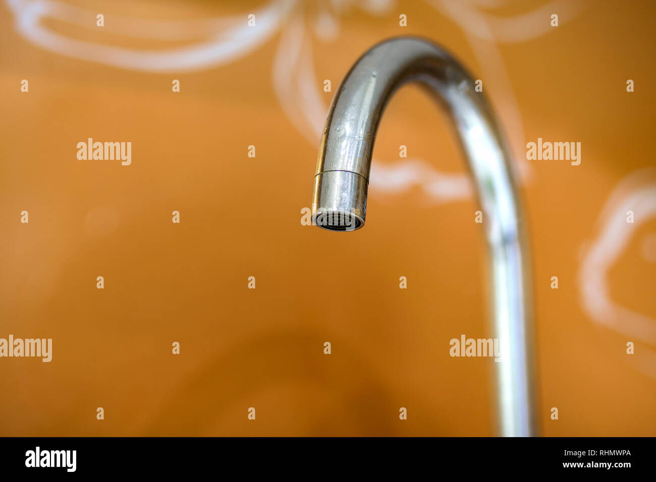 Water tap, chrome stainless metal faucet in bathroom or kitchen, mixer ...