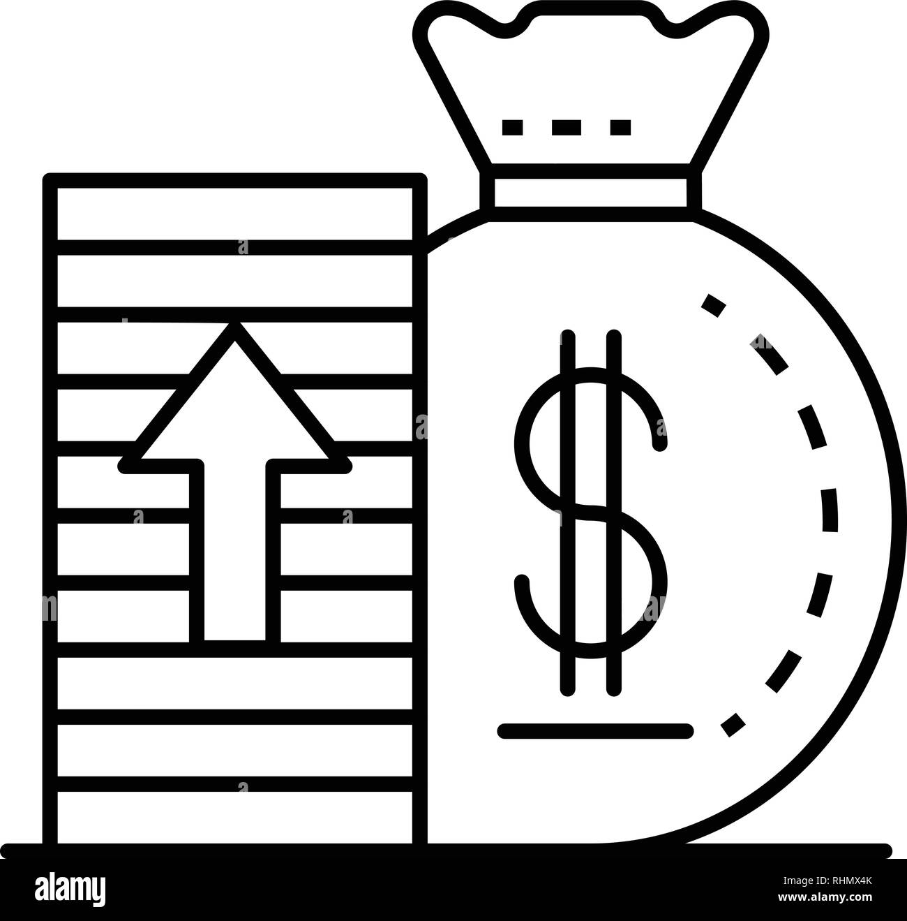 Increase money icon, outline style Stock Vector Image & Art - Alamy
