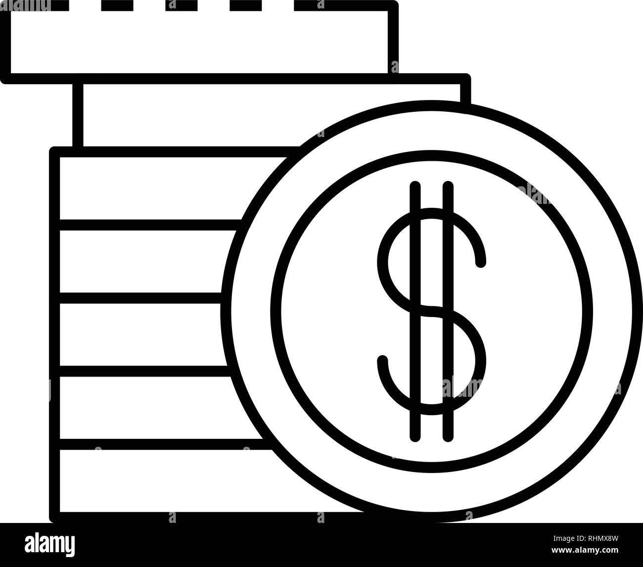 Money stack coin icon, outline style Stock Vector Image & Art - Alamy
