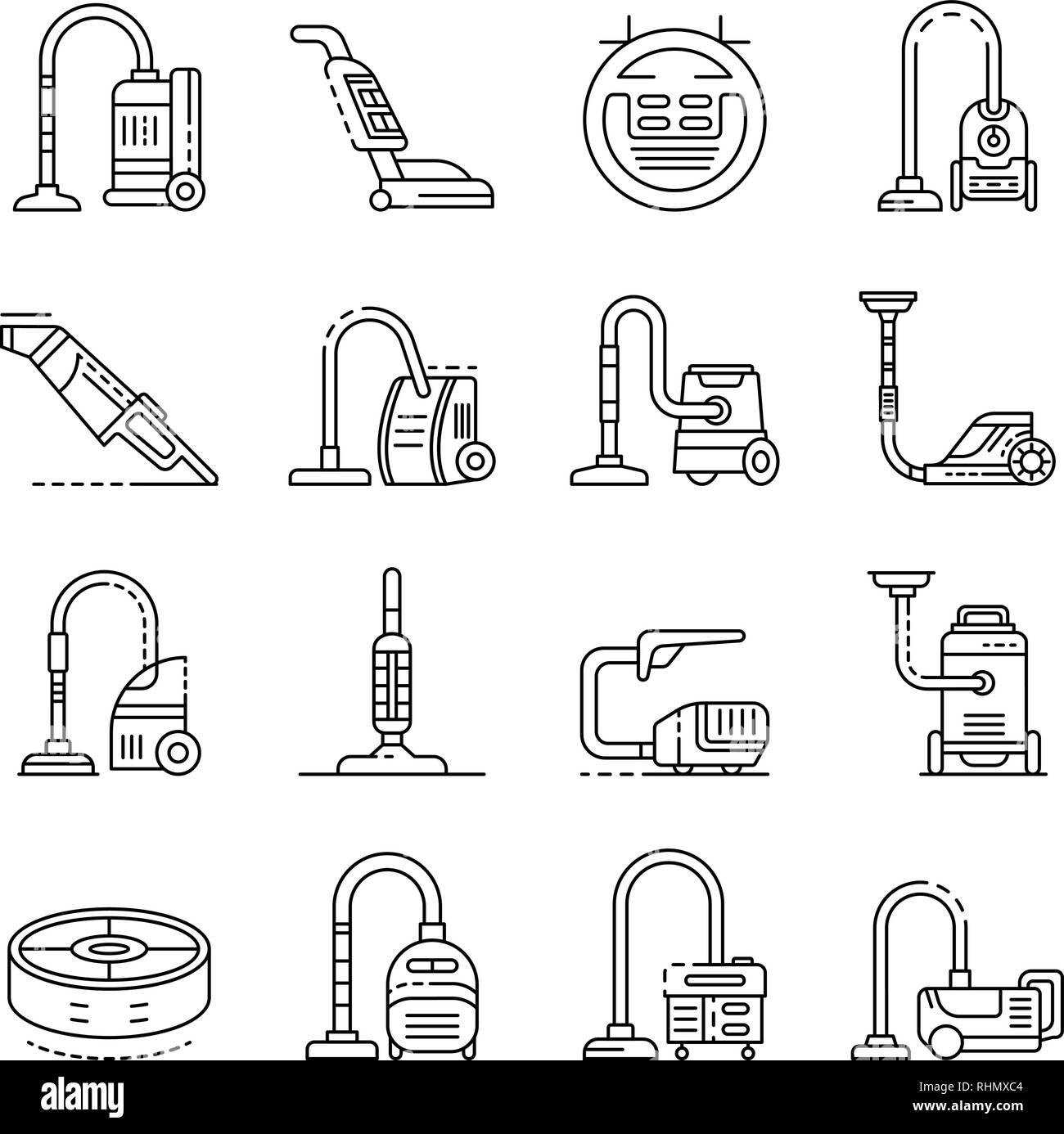 Vacuum cleaner icons set, outline style Stock Vector Image & Art - Alamy