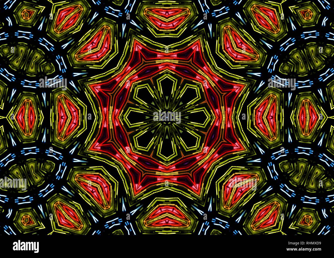 Abstract kaleidoscopic background festive pattern hi-res stock ...