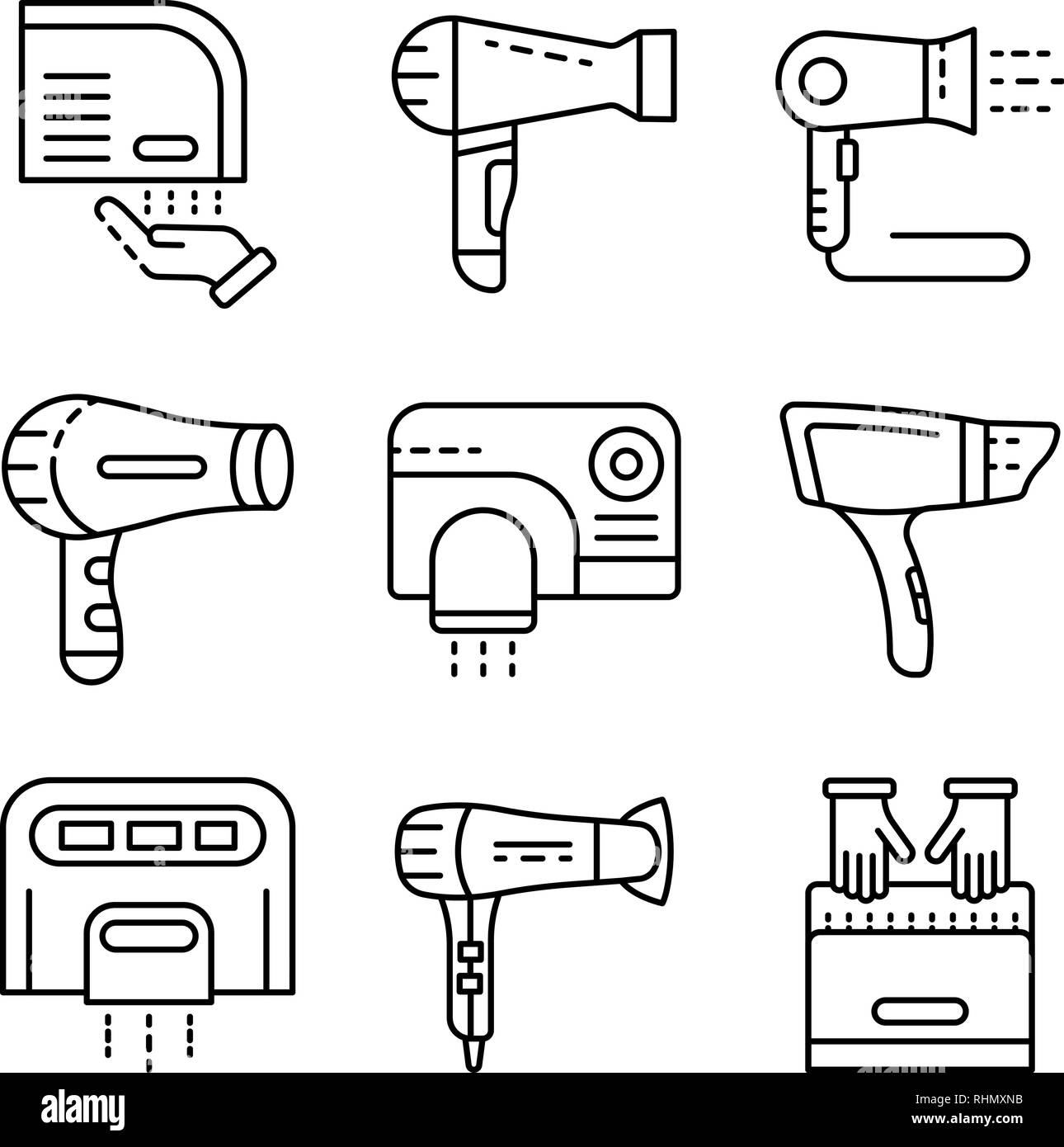 Dryer icons set, outline style Stock Vector Image & Art - Alamy