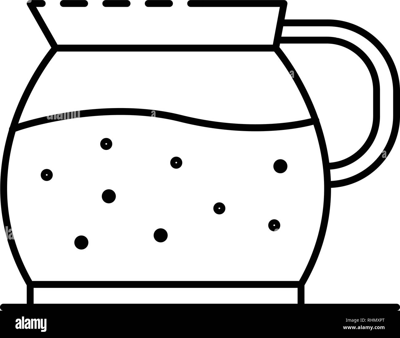 Coffee jug icon outline Black and White Stock Photos & Images - Alamy